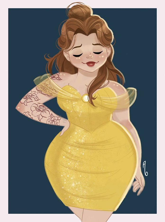 What if Disney princesses with realistic bodies were drawn instead!